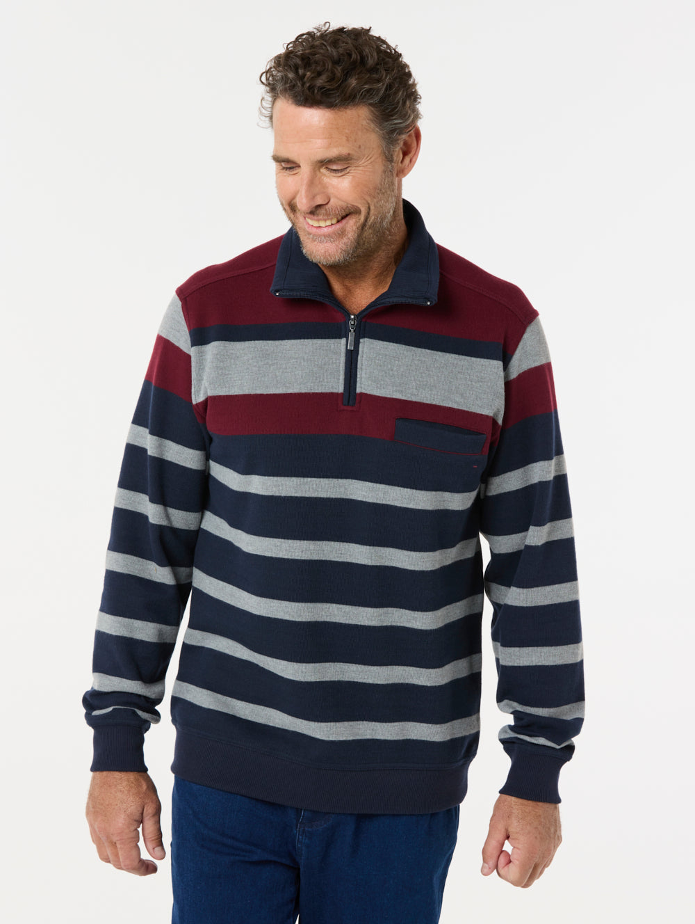 Men's Luxton French Rib Half Zip | Black Pepper